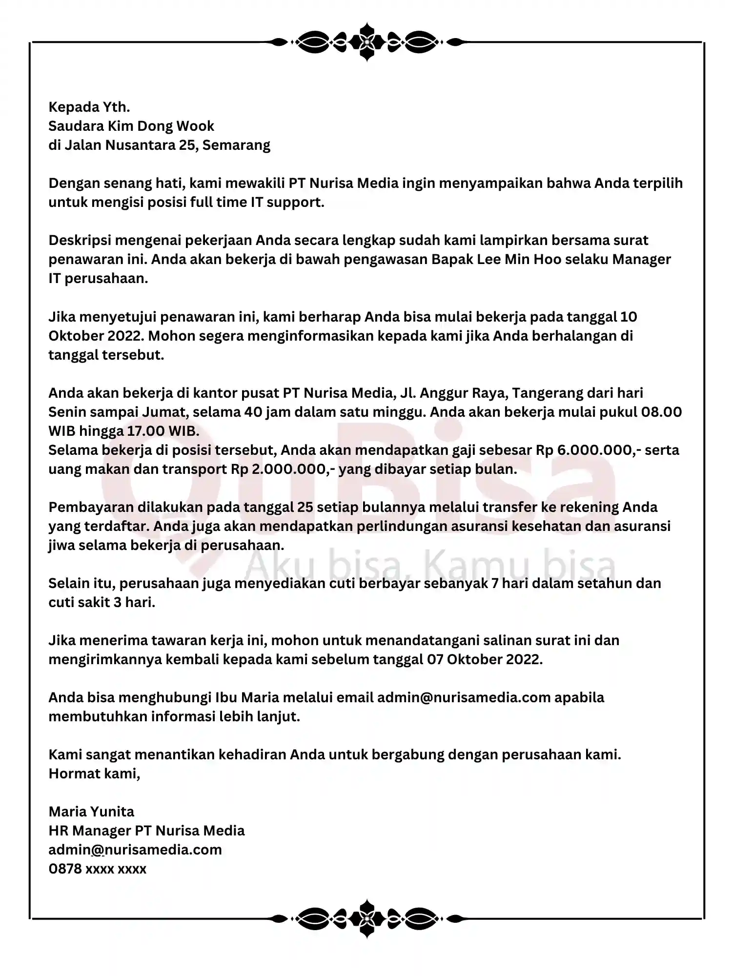 Apa Itu Surat Penawaran Kerja, Isi, dan Contohnya